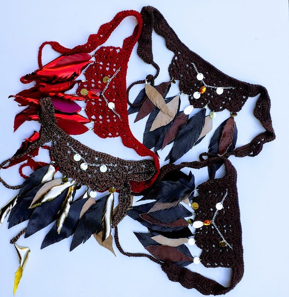 Loincloth Leather Feather Loincloth Open Crotch Open Butt | Etsy