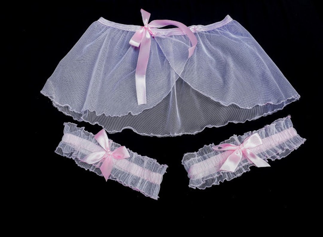 Pink Mini Skirt, Pink Garters, Lace Skirt, Sissy Maid Skirt ...