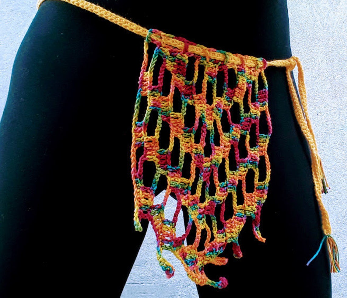 Crochet Loincloth Open Crotch G string Rainbow Beach Lingerie | Etsy