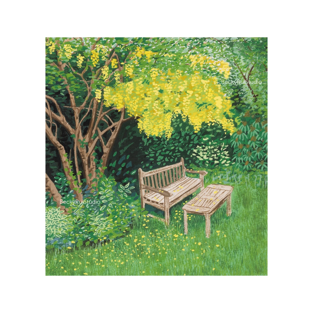 Laburnum Garden - Giclée Fine Art Print - Goache Painting - Sussex ...