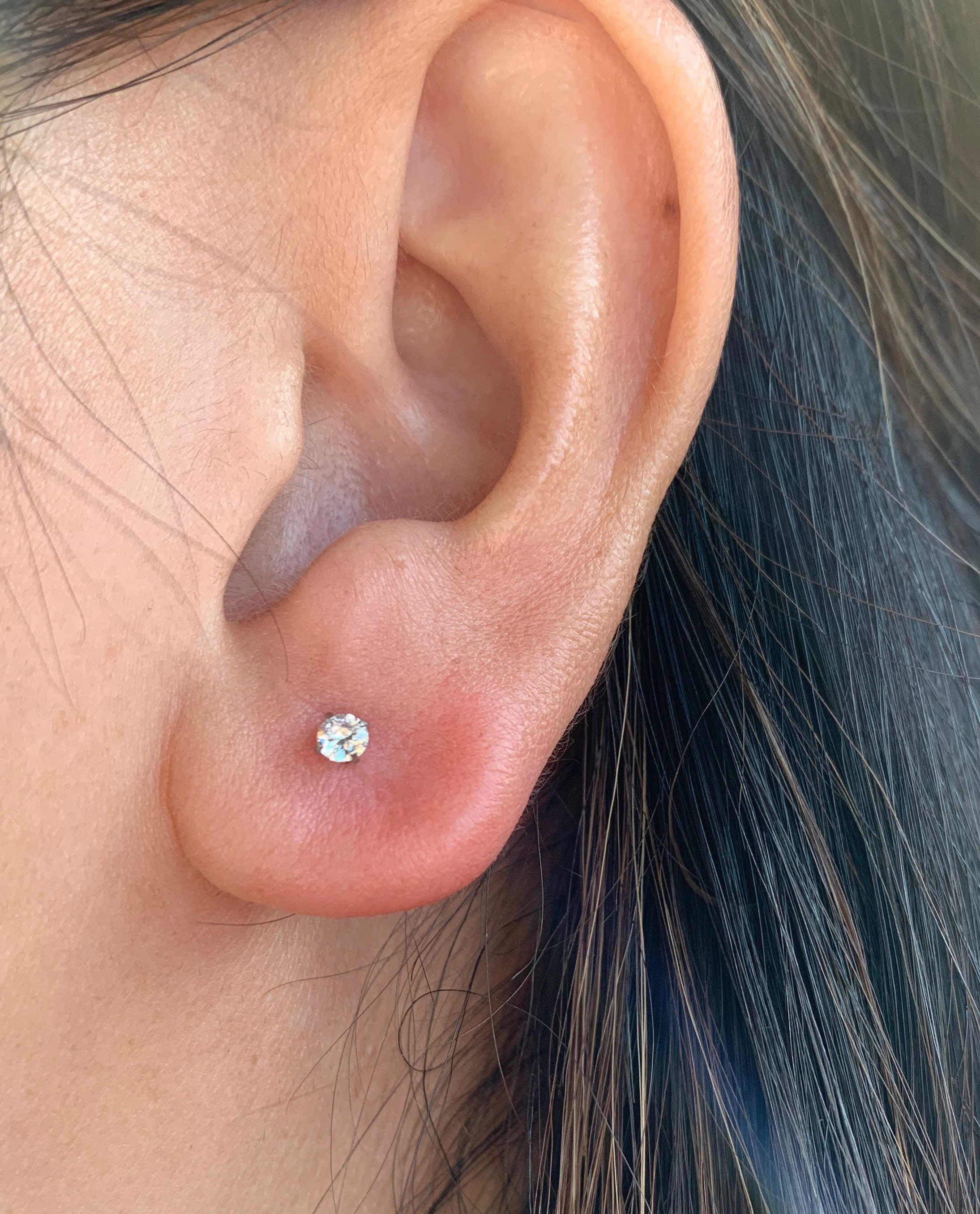 18K Gold Stainless Titanium Stud Earringscubic Zirconia Stud | Etsy Canada