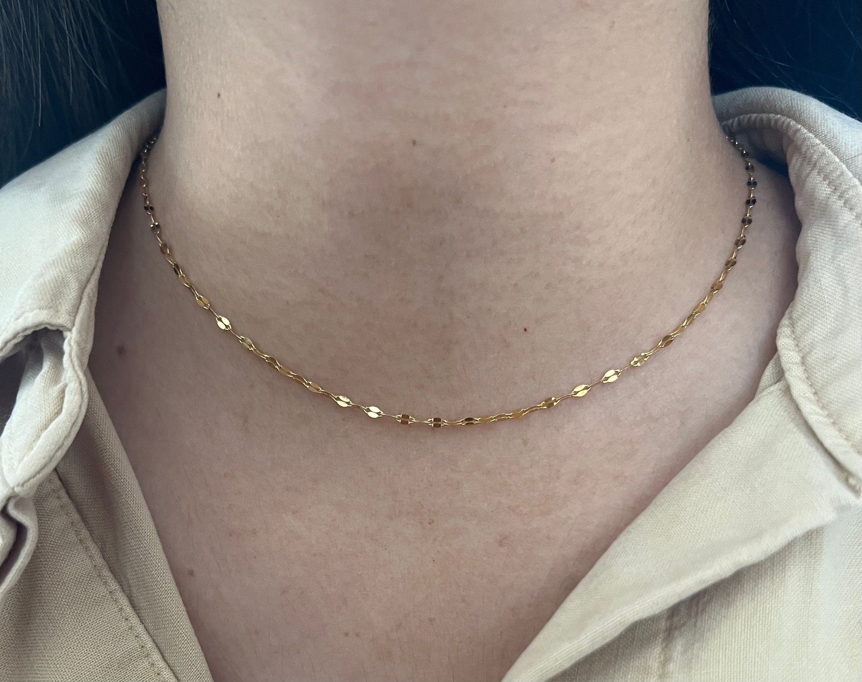 18K Gold Dainty Chain Necklace Dainty Silver Chain Stainless - Etsy Canada