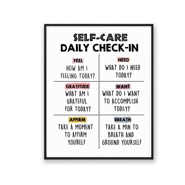Mental Health Check in Poster - Etsy