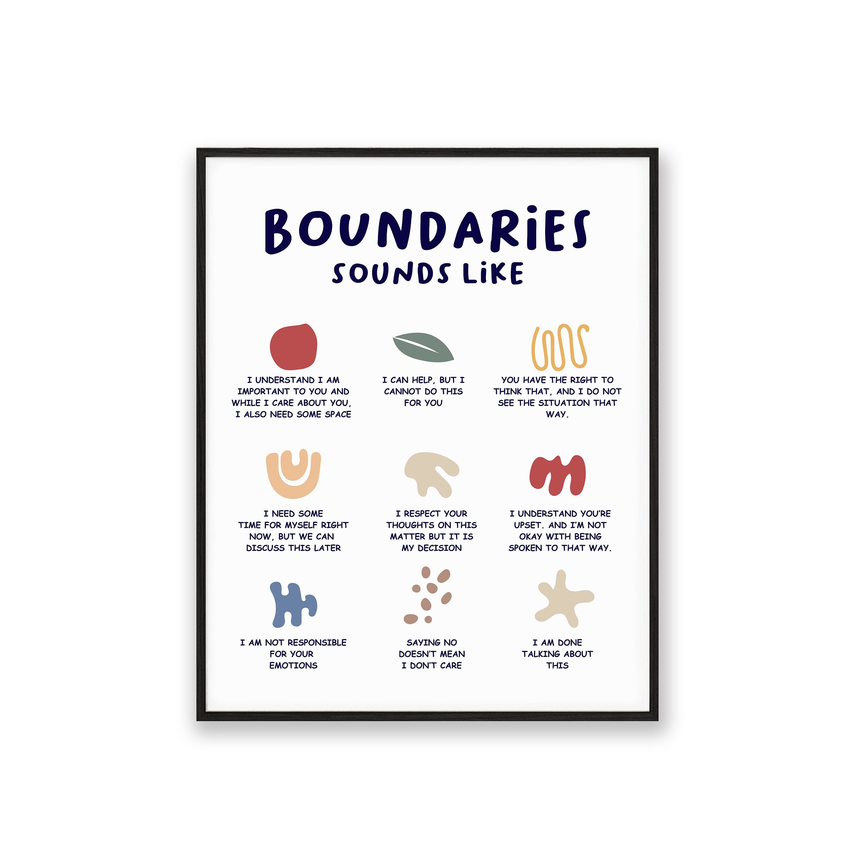 Setting Personal Boundaries Poster Boundary Poster Self - Etsy Canada
