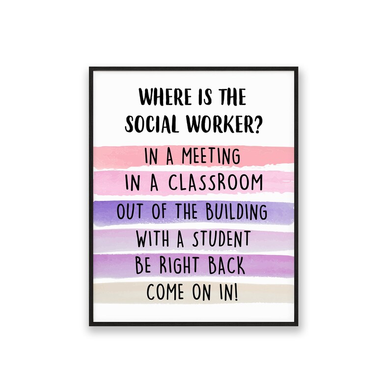Social Worker Door Sign Where is the Social Worker Counseling - Etsy