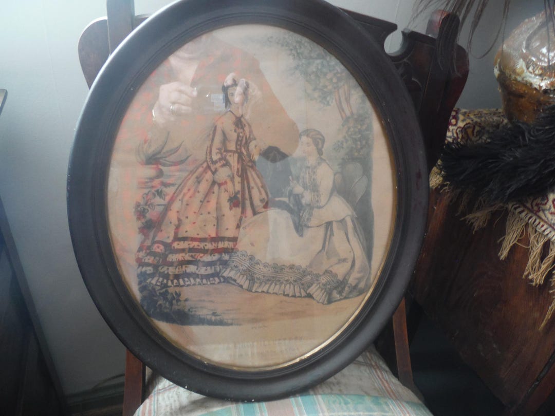 Victorian Oval Picture and Frame - Etsy