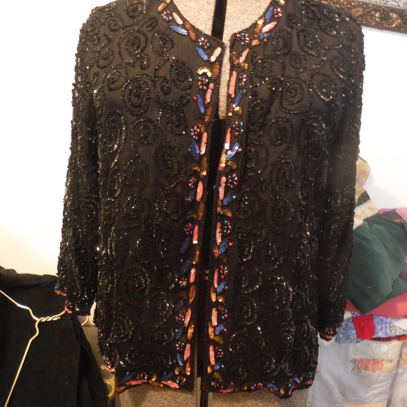 Beaded Silk Jacket - Etsy