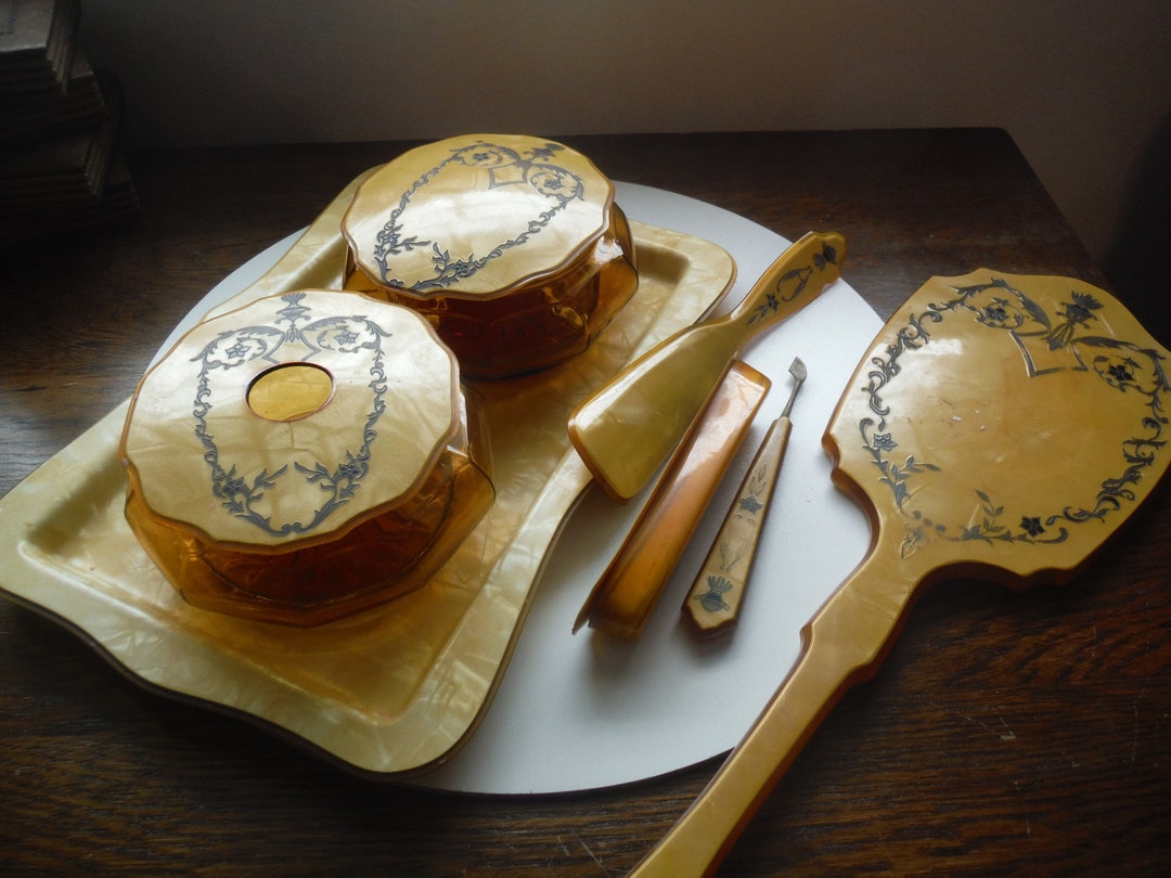 Celluloid Dresser Set - Etsy