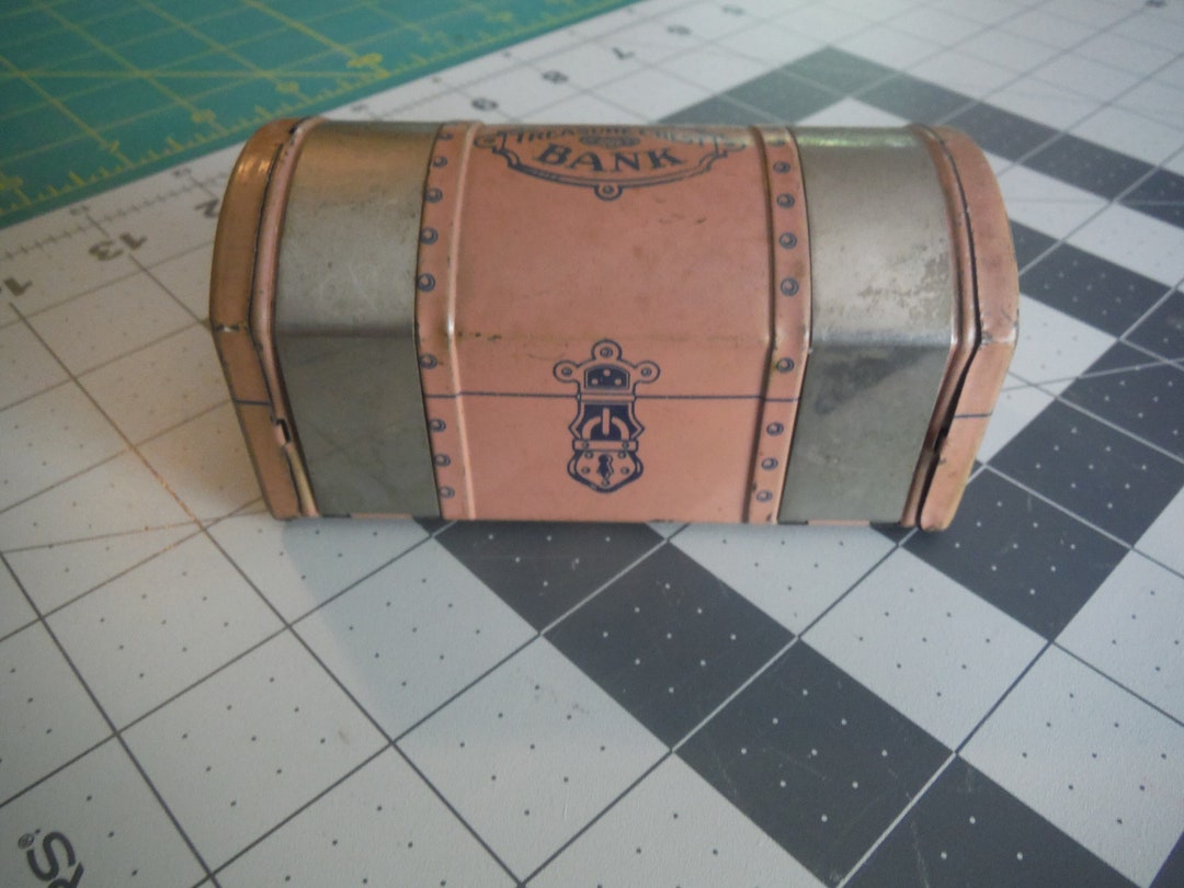 Tin Treasure Chest Bank - Etsy