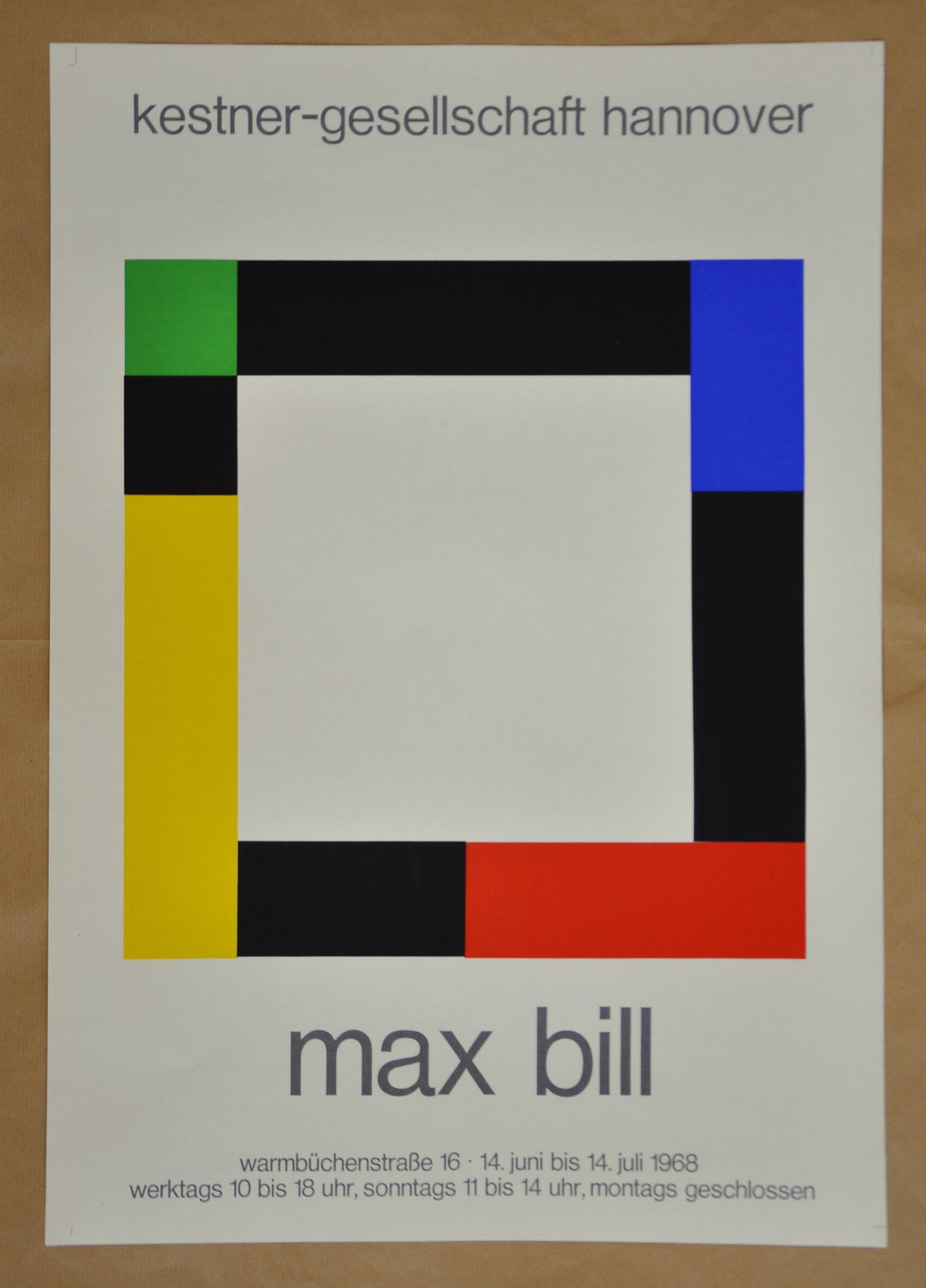 MAX BILL, Original Silkscreen Poster 1968, Abstract Geometric ...