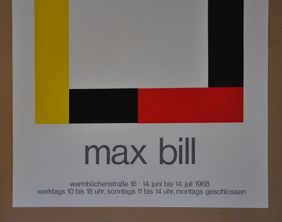 MAX BILL Original Silkscreen Poster 1968 Abstract - Etsy