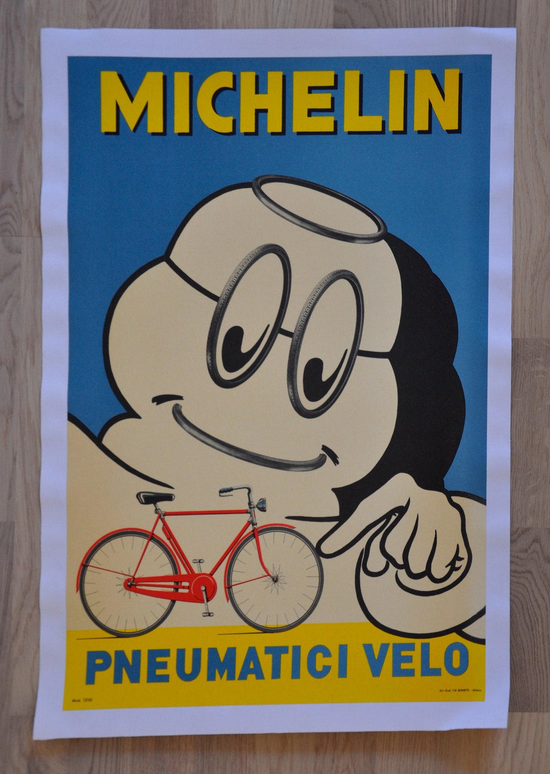 Original Advertising Poster Michelin 1959, Linen Backed, Bibendum ...