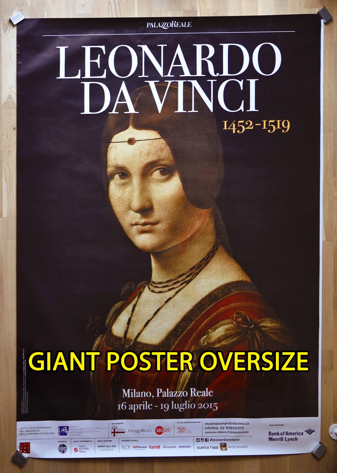 Leonardo Da Vinci Original Giant Poster Over Size Cm 200 X 140/ 78,74 X ...