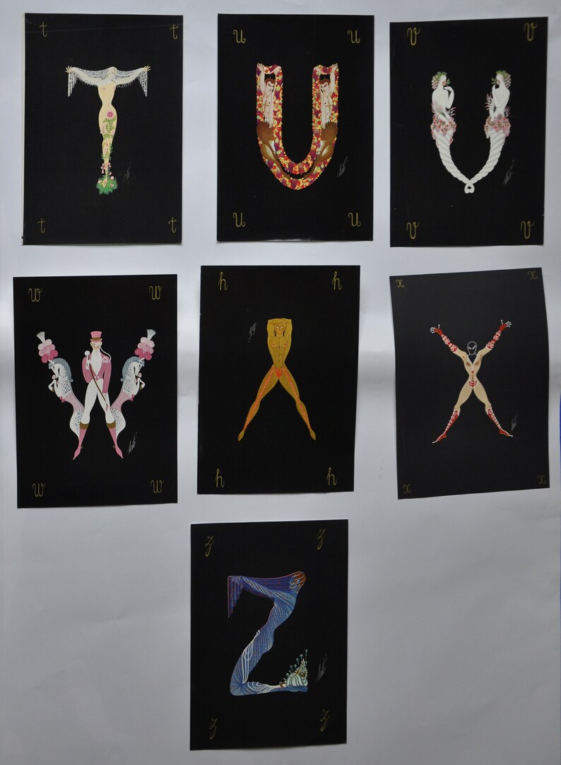 Erté, Alphabet 25 Letters From A to Z, Original Print, Years 60st ...