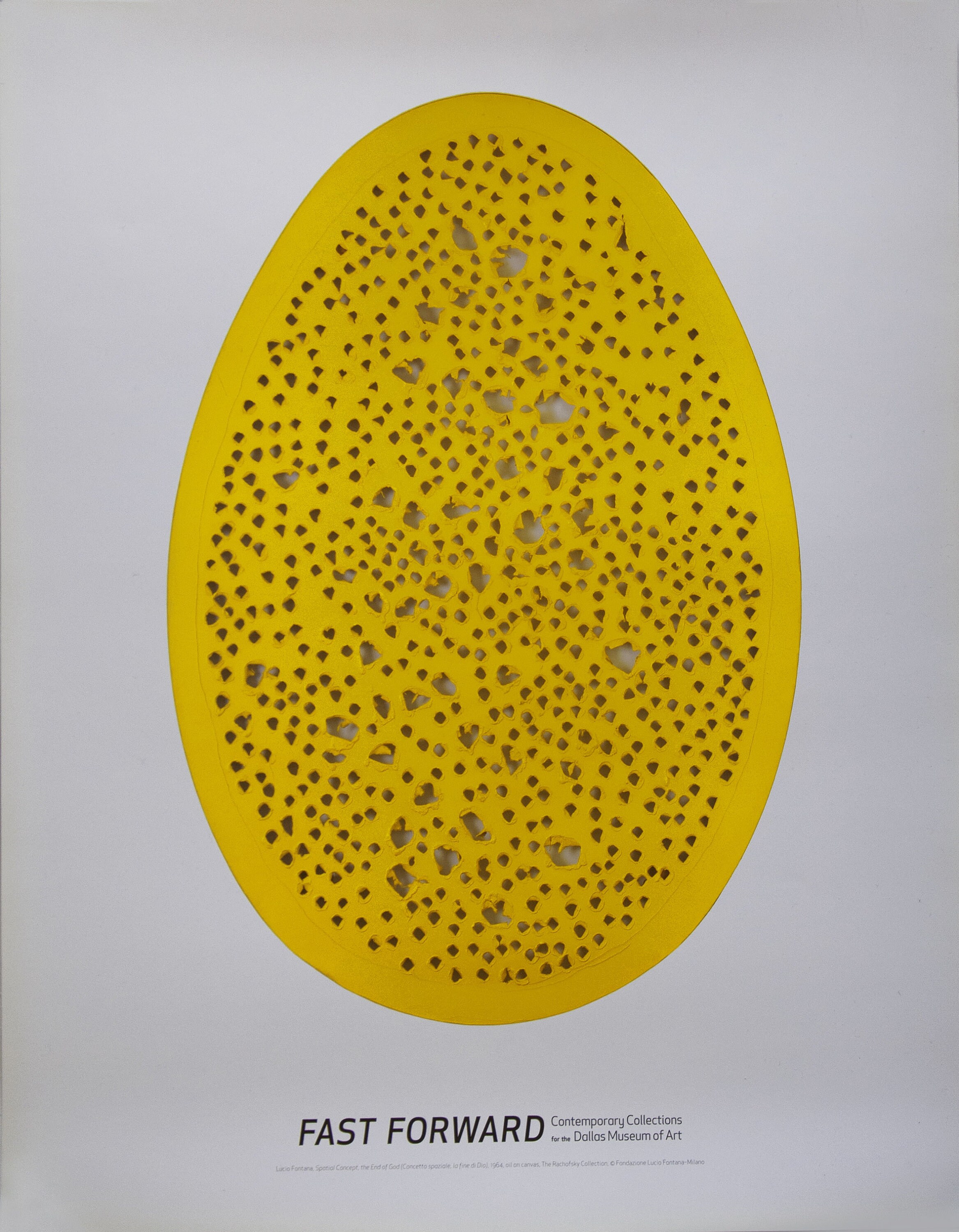 Lucio Fontana, Original Poster, Spatialism, Yellow Oval, Dallas Museum ...