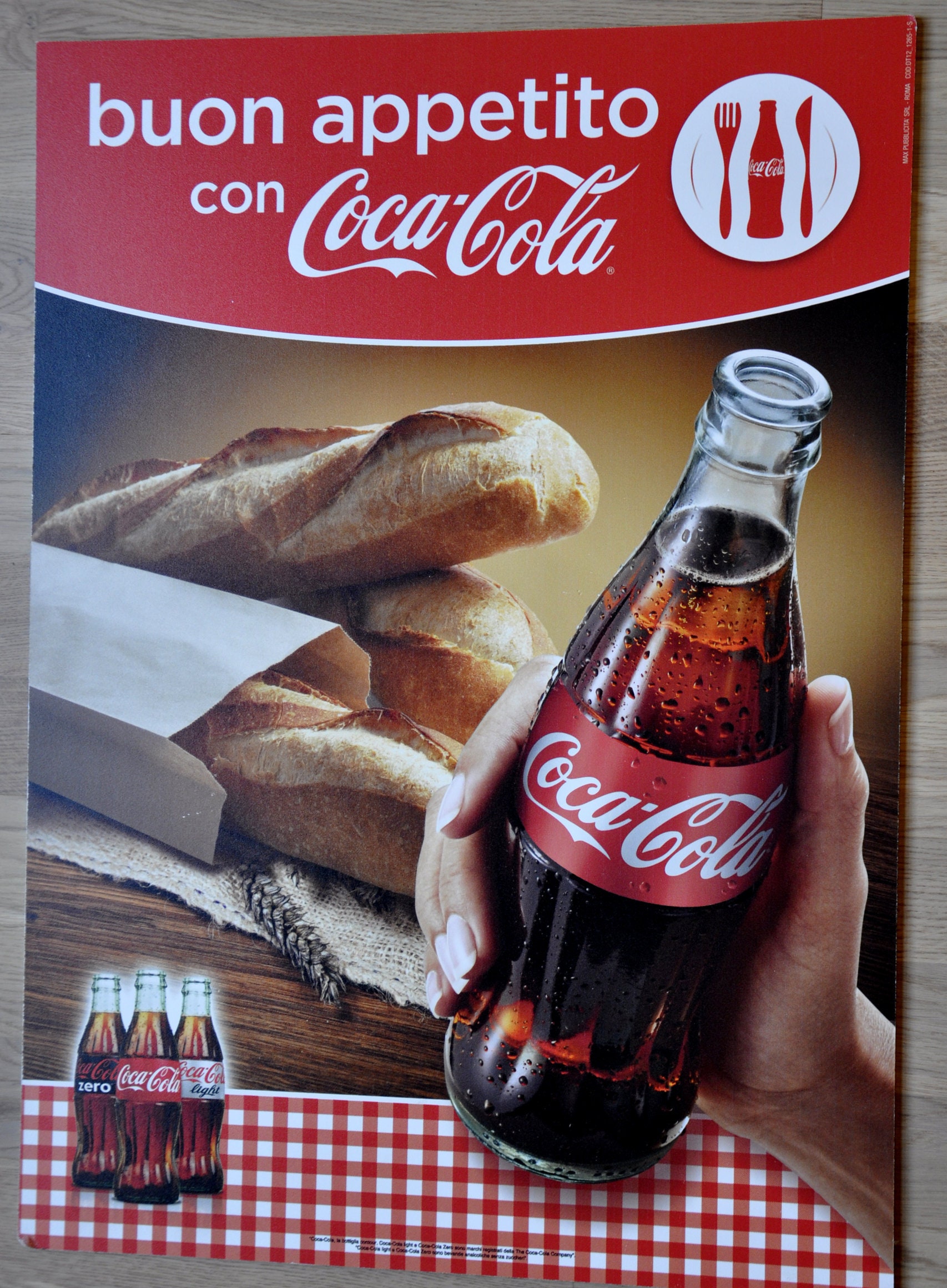 Original Panel Coca Cola Enjoy Your Meal Italian Edition, Kitchen, Bar ...