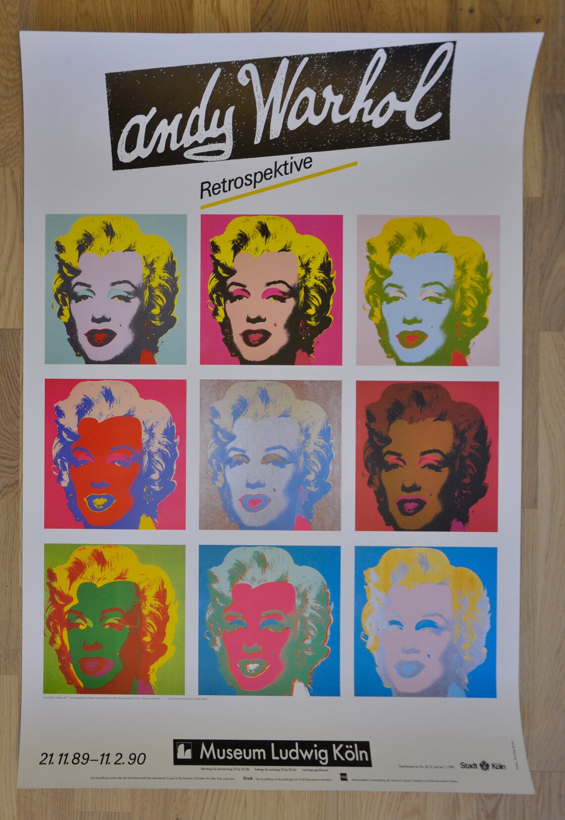 Andy Warhol Original Vintage Poster 1989 Museum Ludwig Koln - Etsy