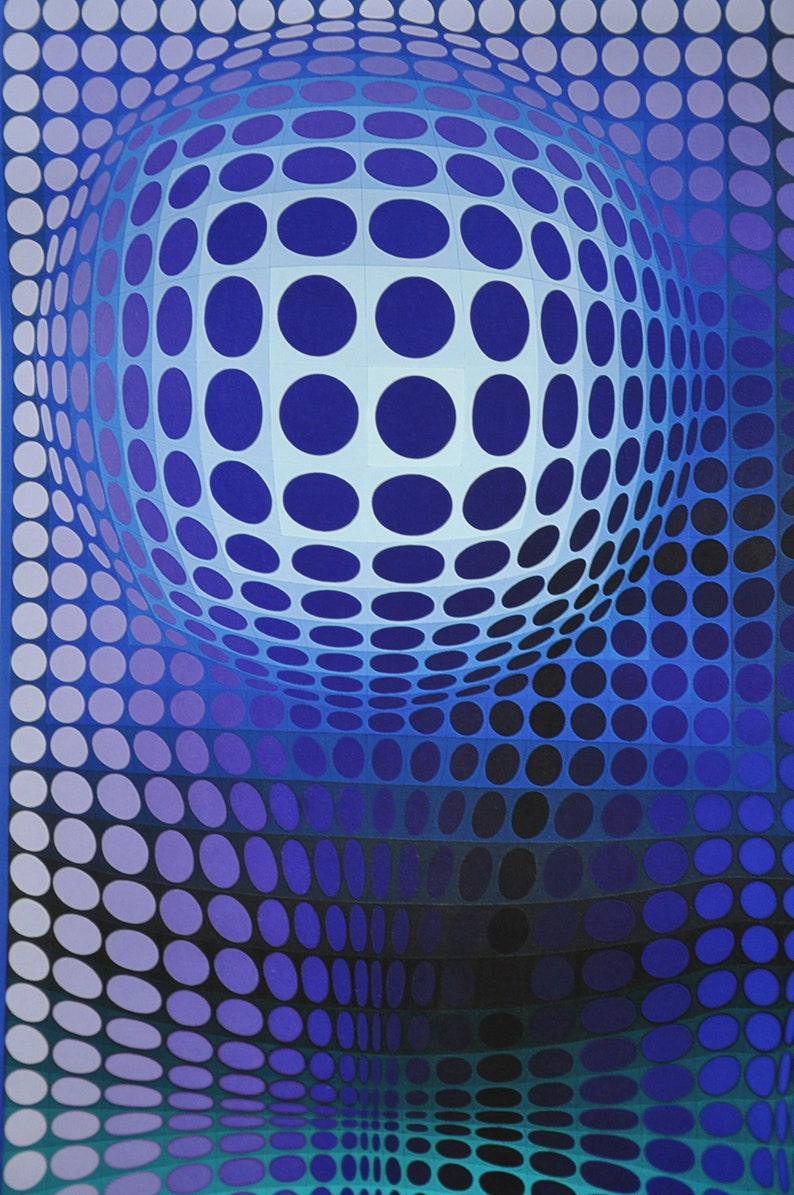 Victor Vasarely Optical Art Original Posteroptical Illusion - Etsy