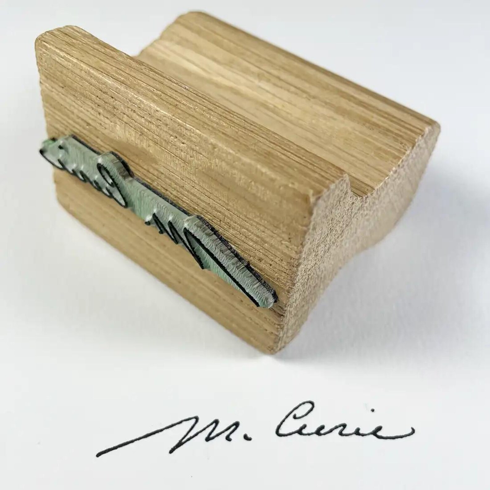 Customise Signature Rubber Stamp Natural Oak Handle - Etsy