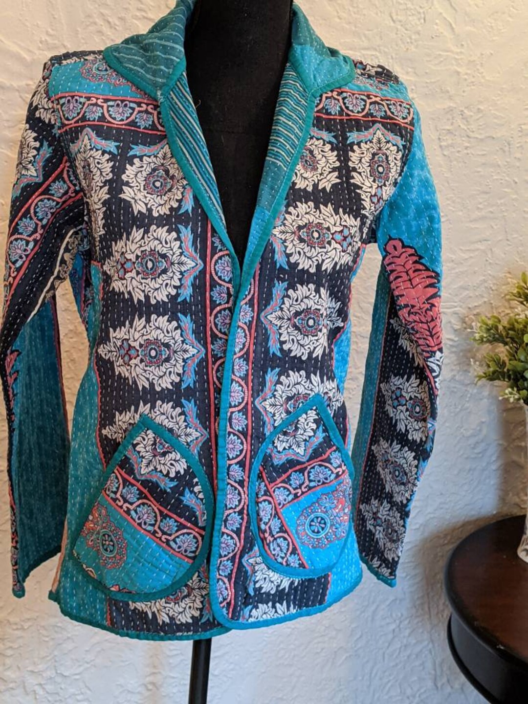 Vintage Quilted Kantha Jacket: Bohemian Indian Handmade Clothing - Etsy