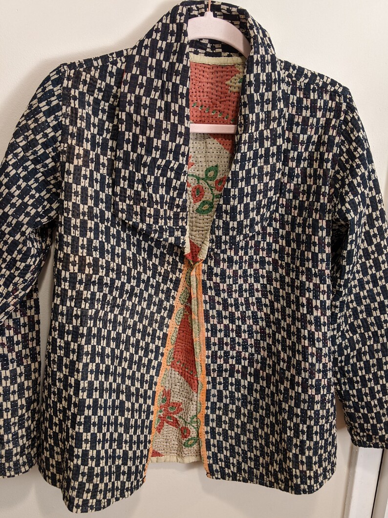 Vintage Quilted Kantha Jacket: Bohemian Indian Handmade Clothing - Etsy