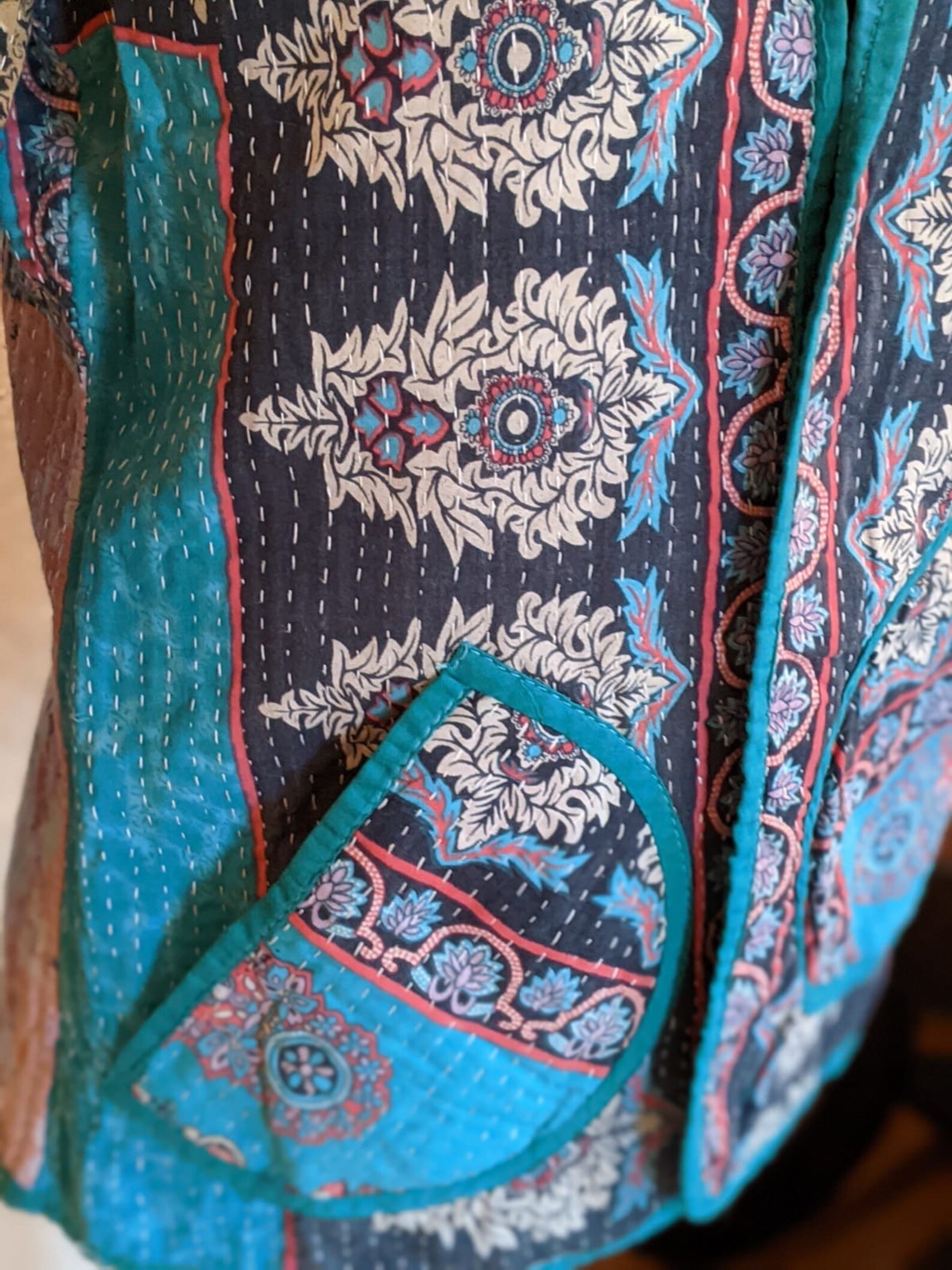 Vintage Quilted Kantha Jacket: Bohemian Indian Handmade Clothing - Etsy
