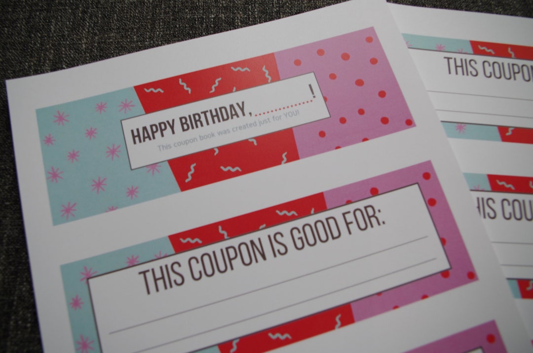 Birthday Girl COUPON BOOK, Digital Download - Etsy