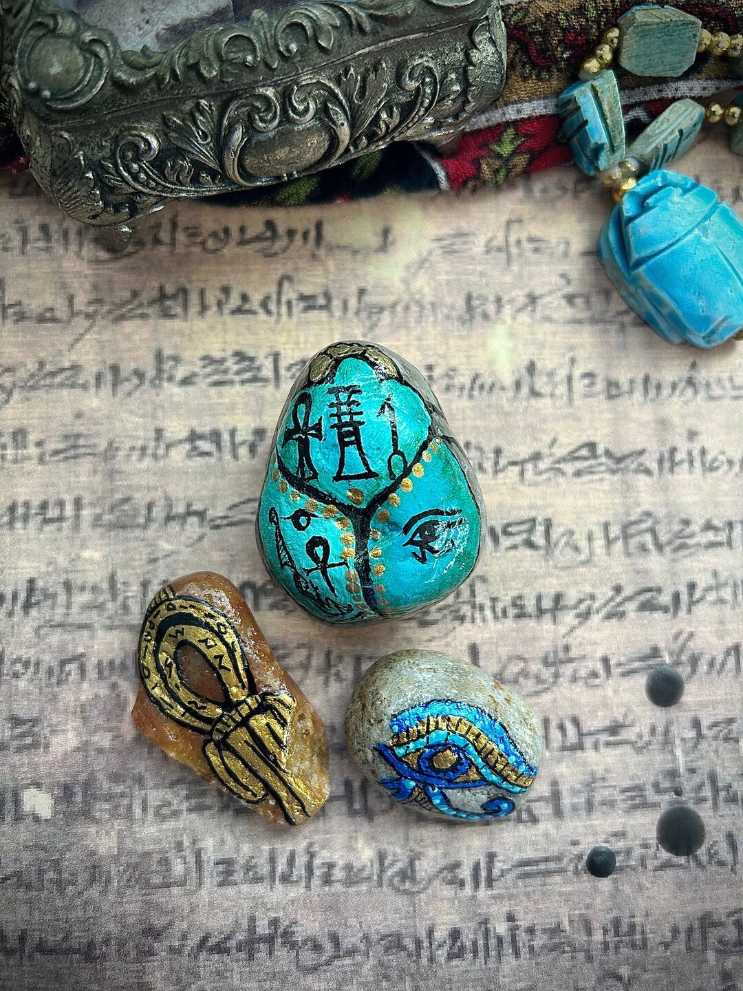 Egyptian Amulets & Altar Stones the Great Goddess Tyet Ankh Eye of ...