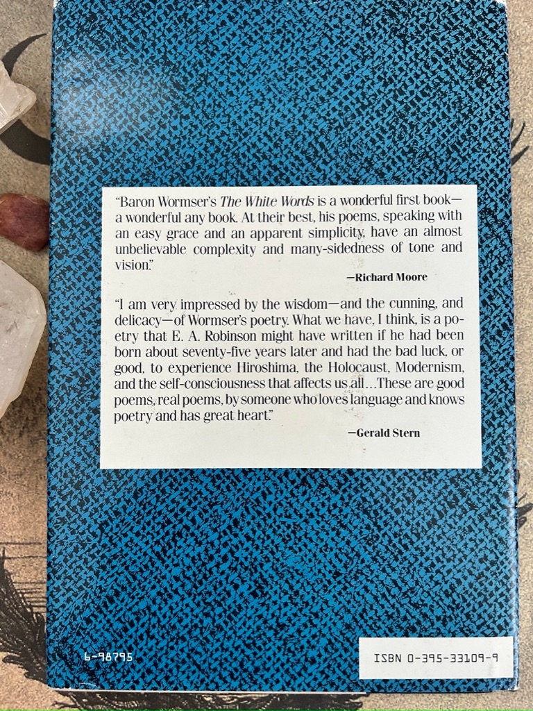 The White Words by Baron Wormser American Poetry Poetry Books First ...