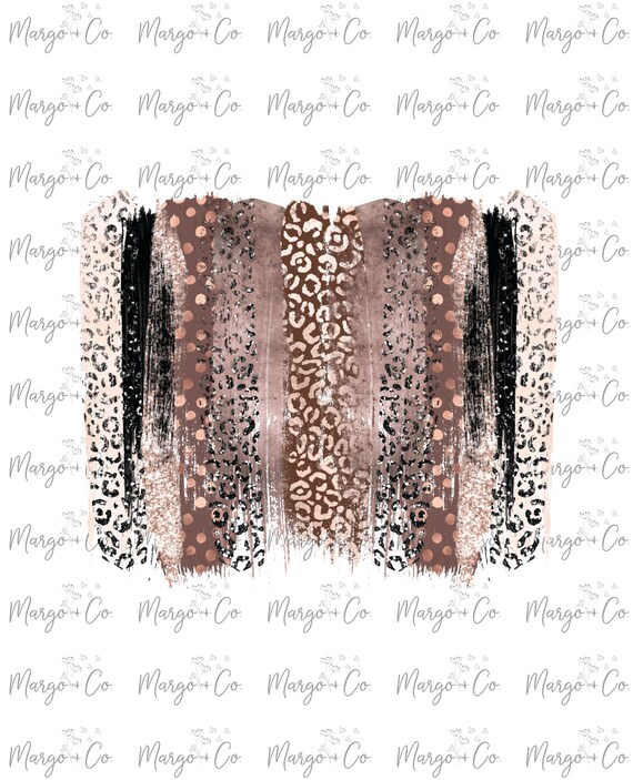 Rose Gold Leopard Brush Strokes Rose Gold Black Background | Etsy