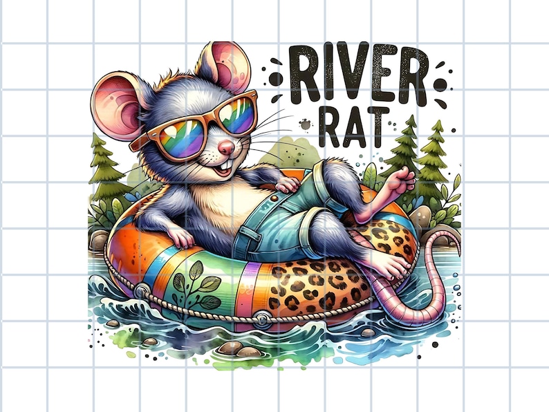 Fun Boy River Rat, Rat on the River, Tubing and Floating Sublimation ...
