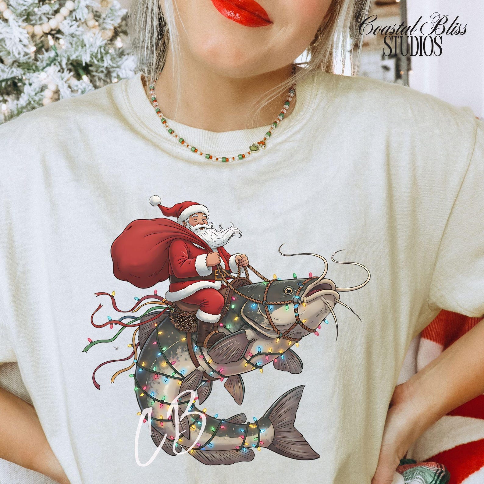 Santa Catfish Christmas PNG, Funny Catfhish Christmas Fishing Design ...
