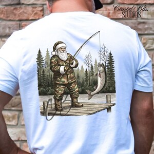 Santa Fishing, Santa Trout Fishing Camo Christmas, Santa on Boat ...