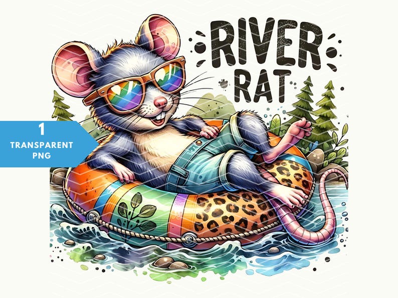 Fun Boy River Rat, Rat on the River, Tubing and Floating Sublimation ...