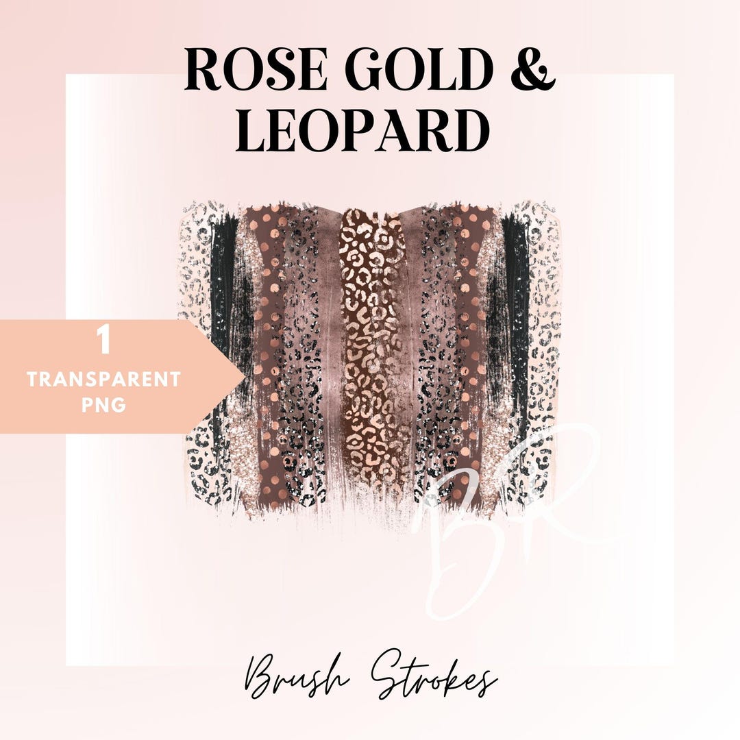 Rose Gold Leopard Brush Strokes | Rose Gold Black Background | Leopard ...