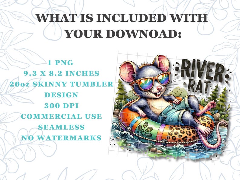 Fun Boy River Rat, Rat on the River, Tubing and Floating Sublimation ...