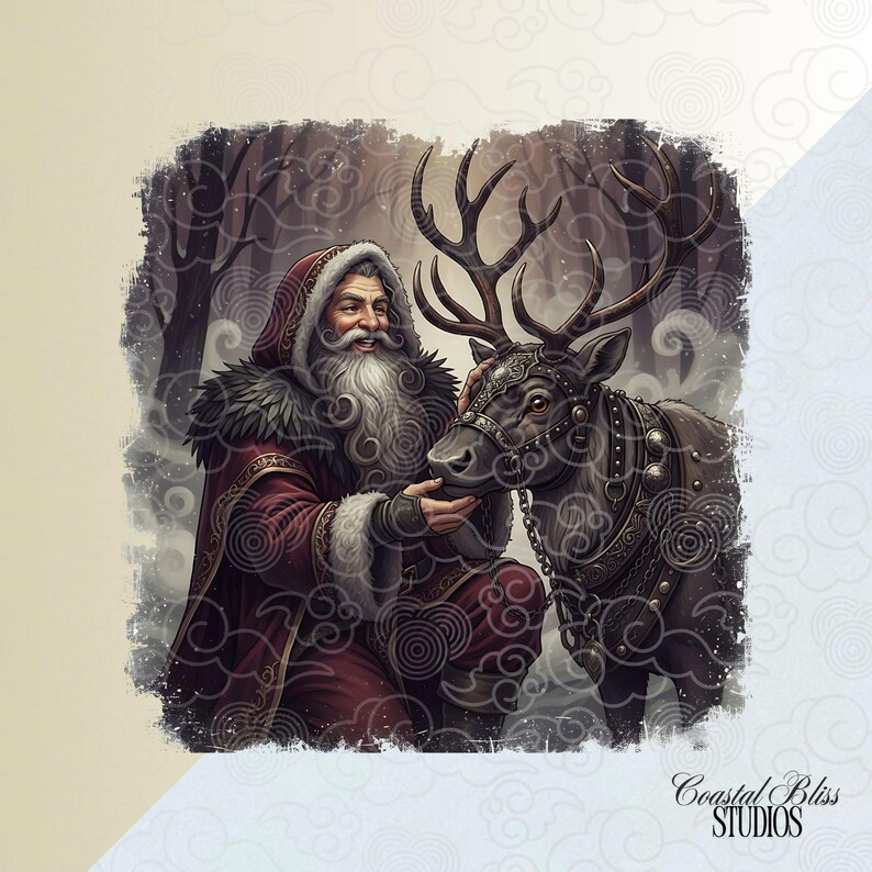 Gothic Santa and Reindeer PNG, Gothic Christmas Design, Gothic ...