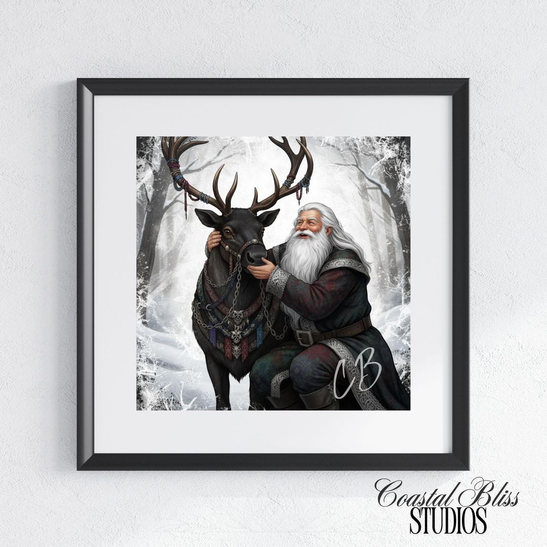 Gothic Santa and Gothic Reindeer PNG, Gothic Christmas Design, Gothic ...