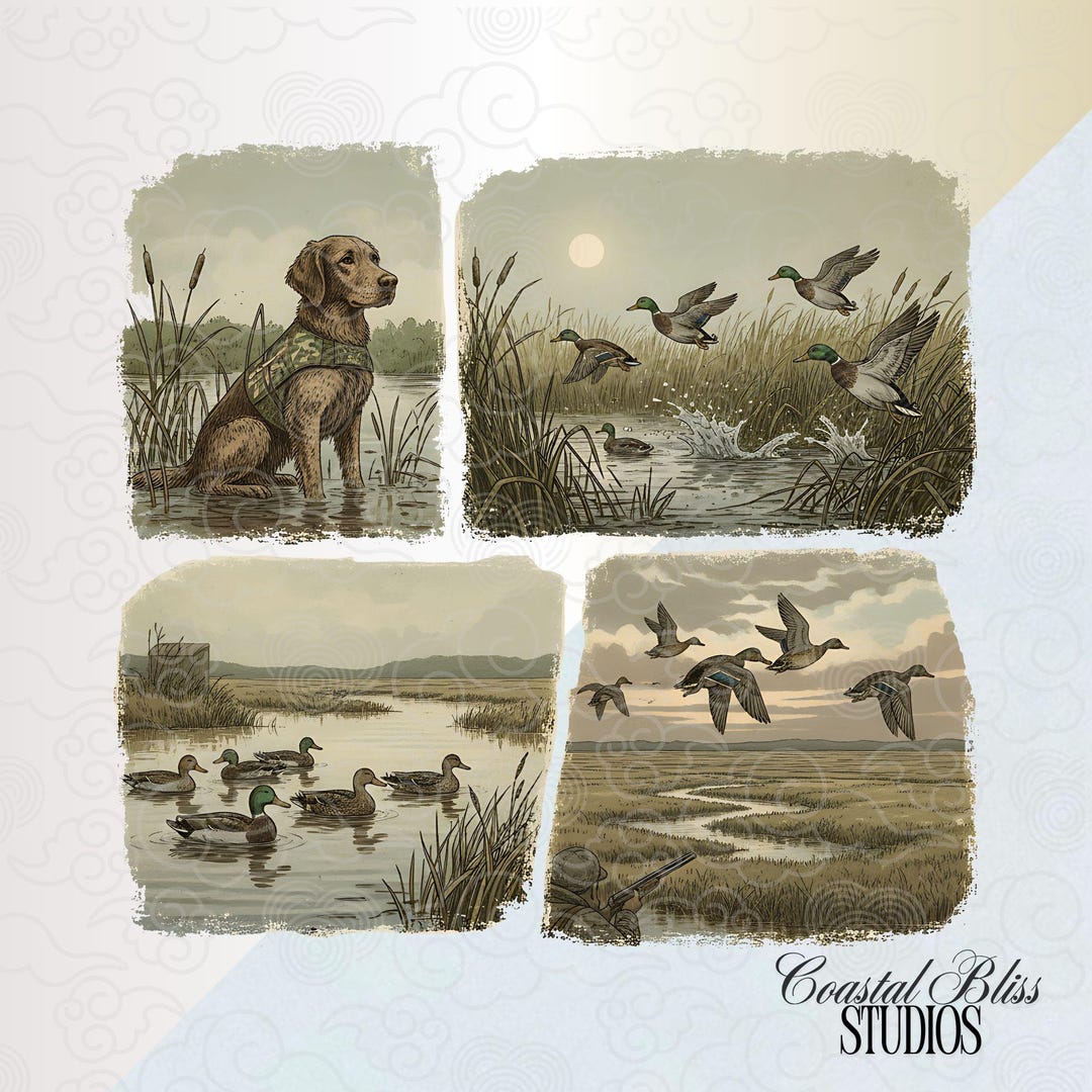 Labrador Duck Hunt PNG, Duck Hunting Dog, Vintage Marsh Design,digital ...
