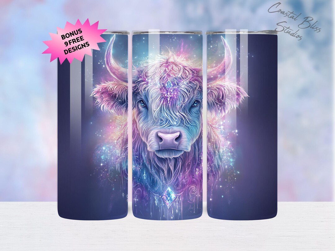 Fantasy Mystical Highland Cow, Magical Creature 20 Oz Skinny Tumbler ...
