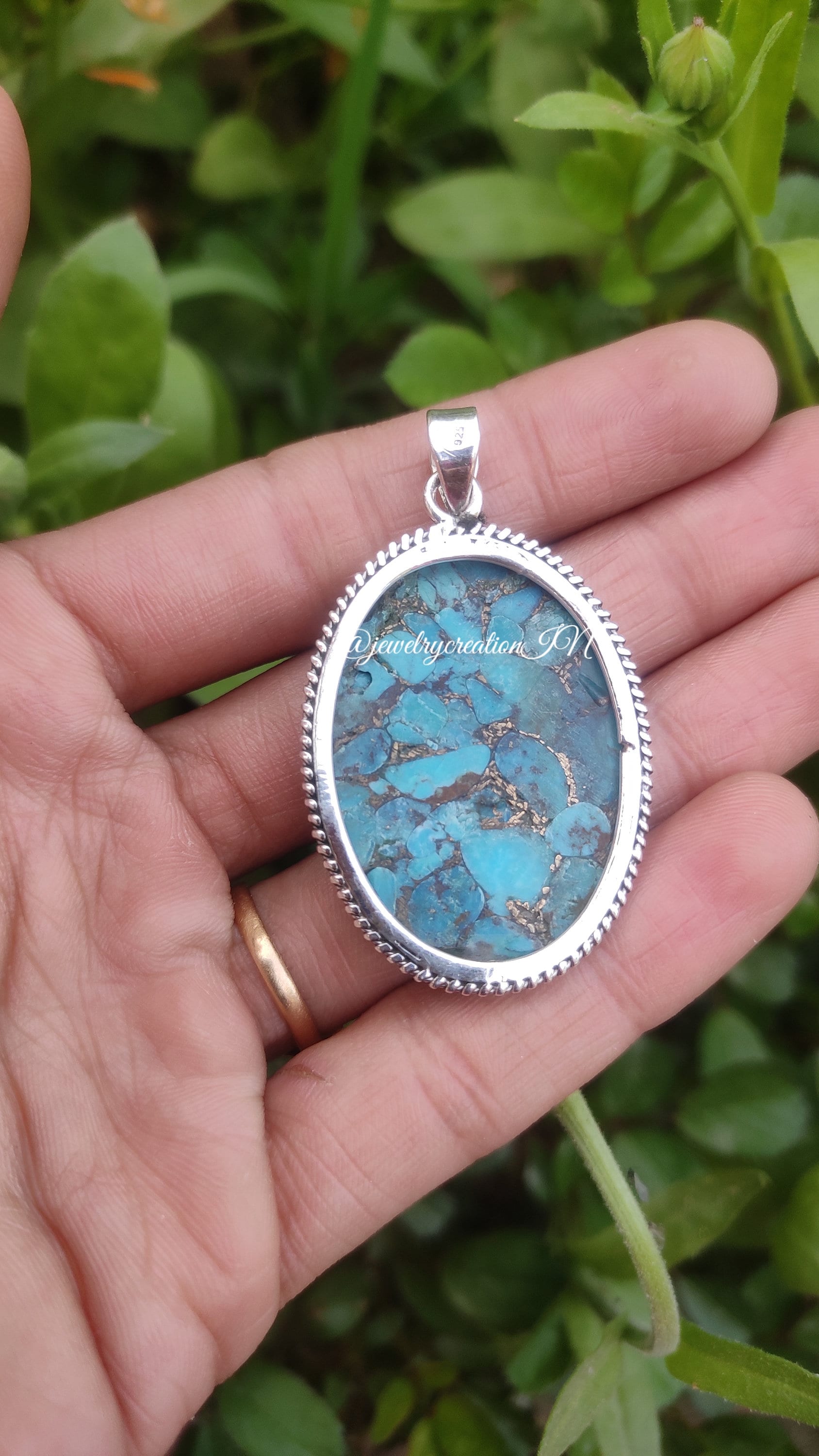Blue Copper Turquoise Pendant925 Sterling Silverpromise - Etsy India