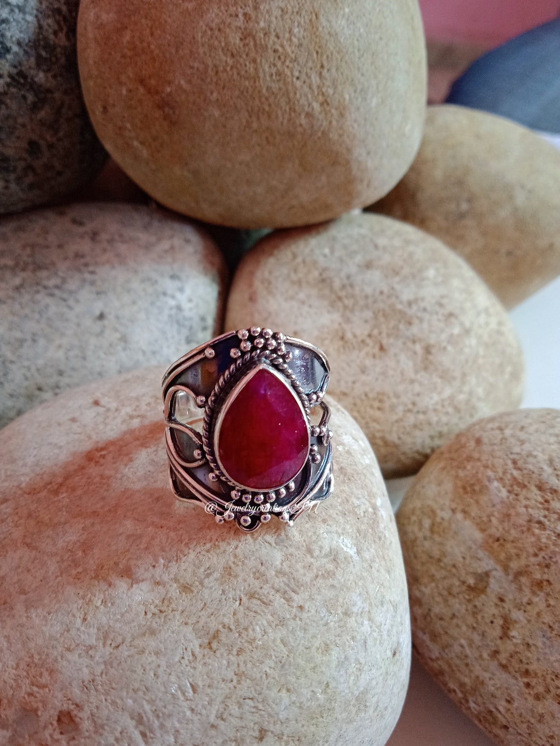 Ruby Ring925 Sterling Silverhandmade Ringdainty Ringjuly - Etsy India