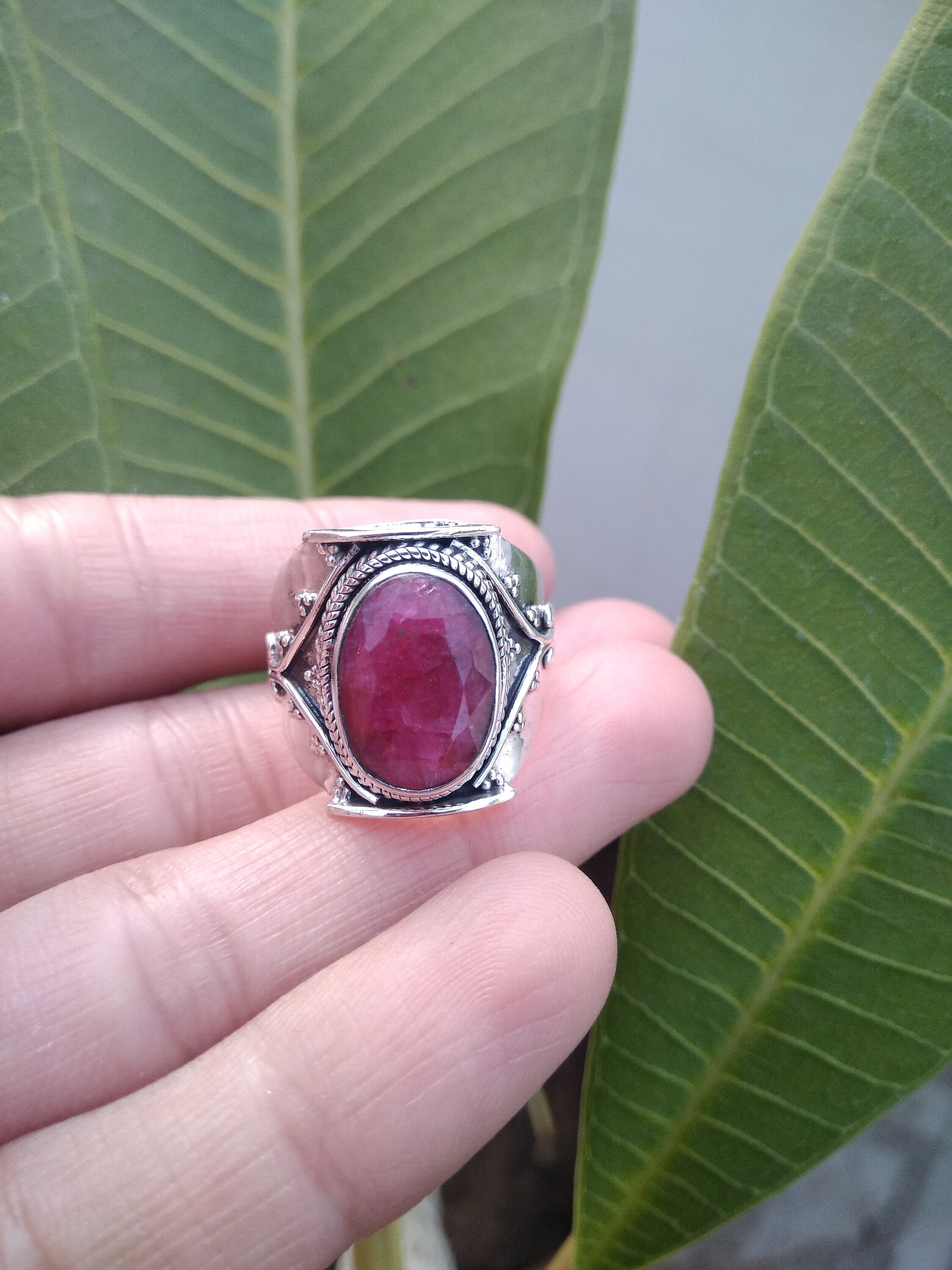 Buy Ruby Ring,925 Sterling Silver,handmade Ring,solitaire Ring,july ...