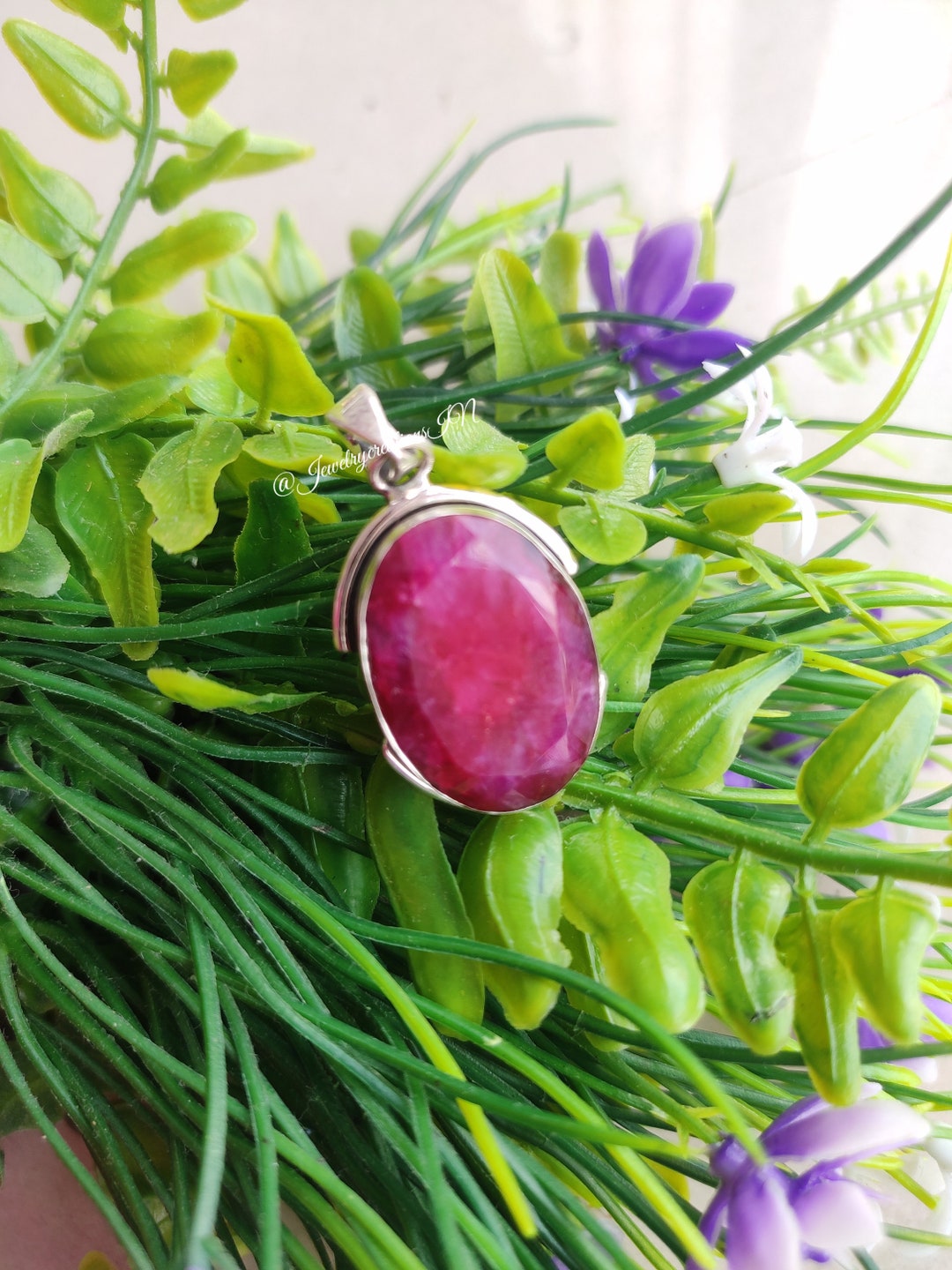 Buy Ruby Pendant,925 Sterling Silver,gothic Pendant,red Ruby Gemstone ...