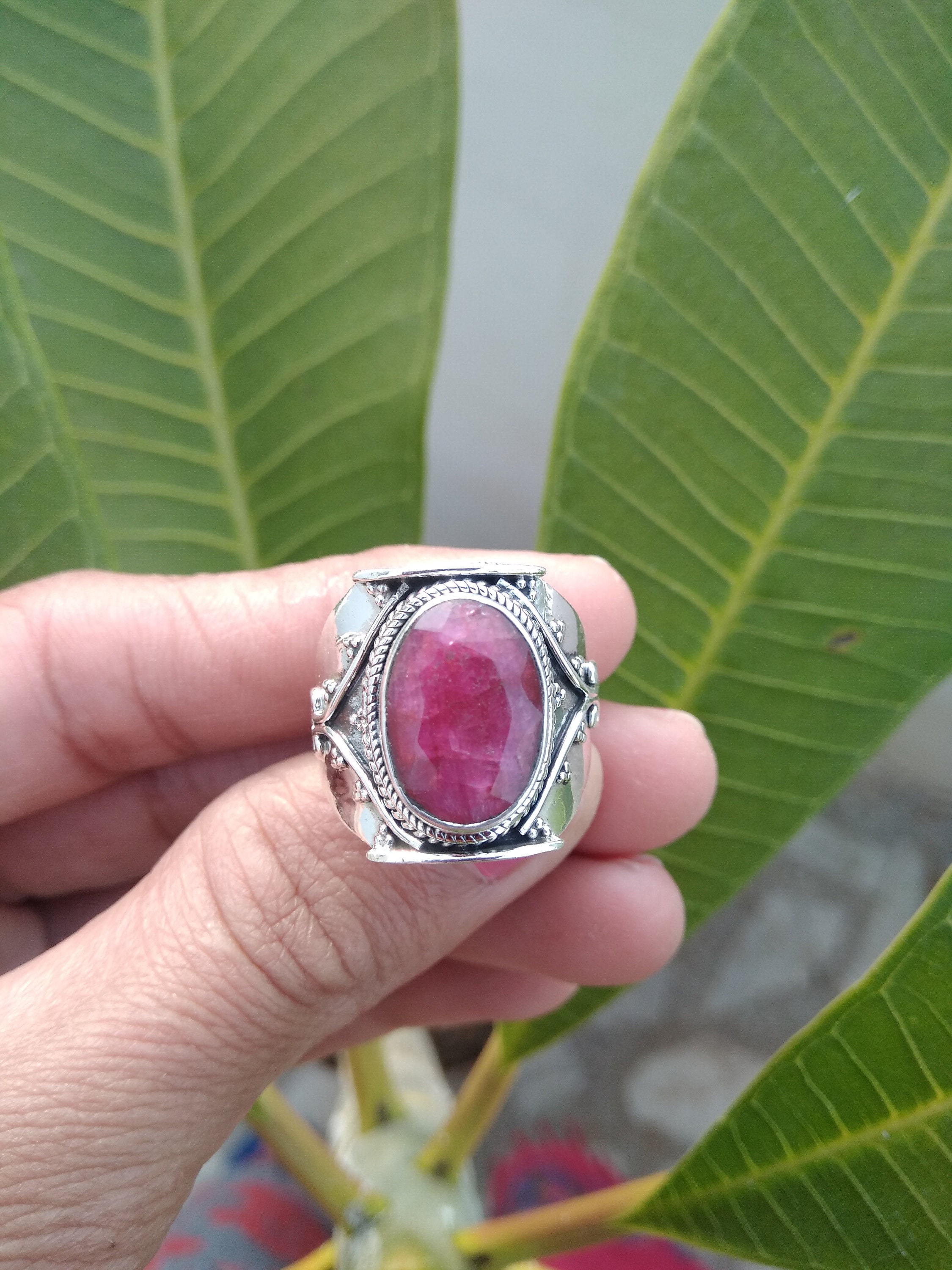 Ruby Ring925 Sterling Silverhandmade Ringsolitaire - Etsy India