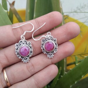 Buy Ruby Earring,925 Sterling Silver,drop Earring,pink Ruby,bridesmaid ...