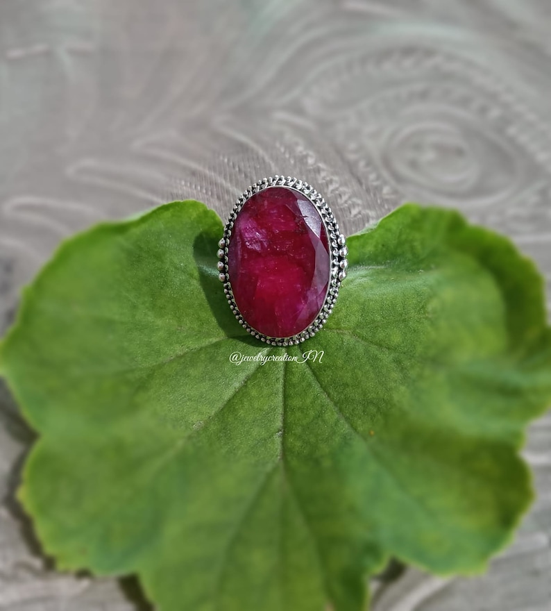 Ruby Ring925 Sterling Silverfaceted Ruby Ringhandmade - Etsy India
