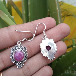 Buy Ruby Earring,925 Sterling Silver,drop Earring,pink Ruby,bridesmaid ...