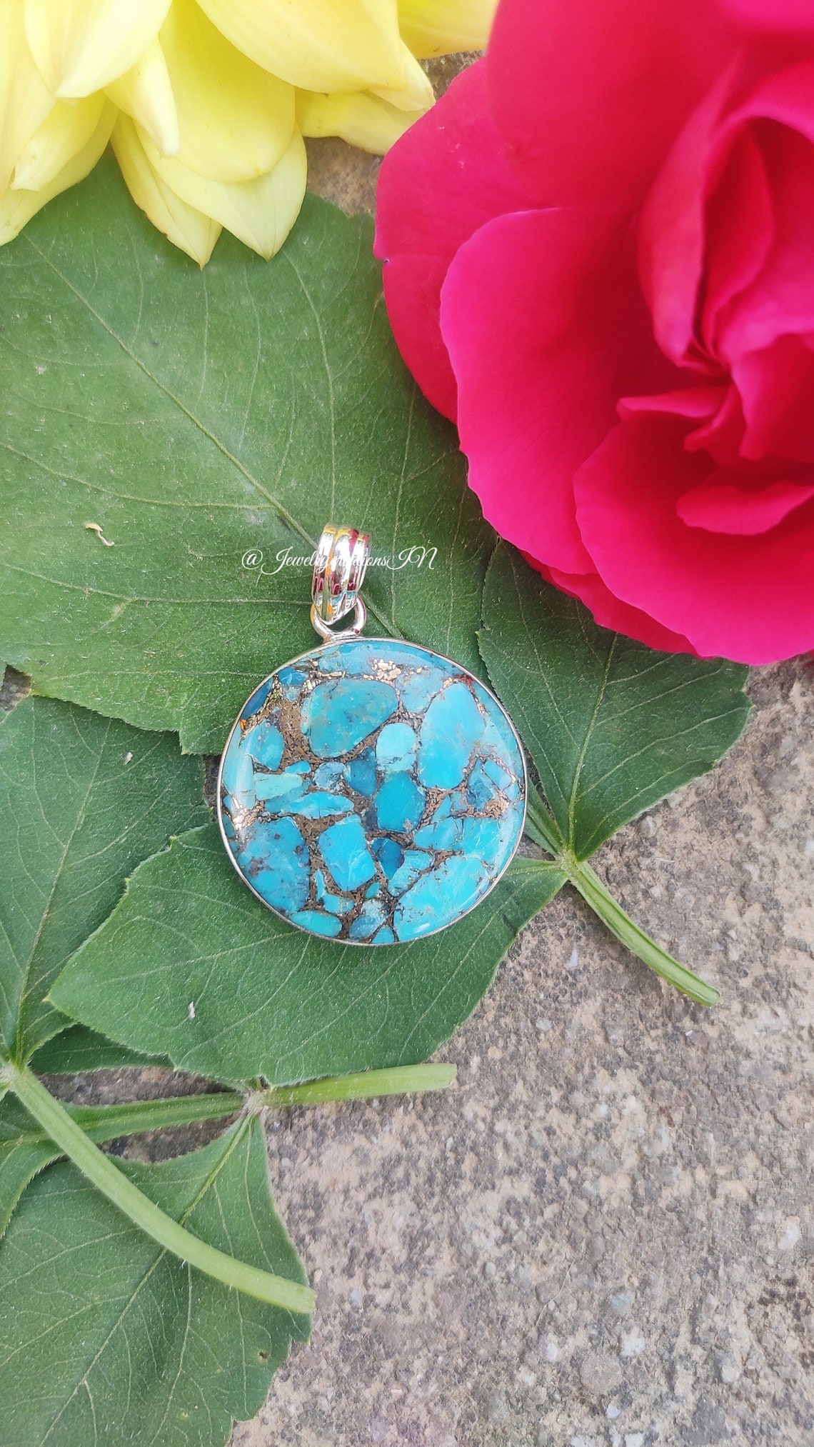 Blue Copper Turquoise Pendant925 Sterling Silverpromise - Etsy India
