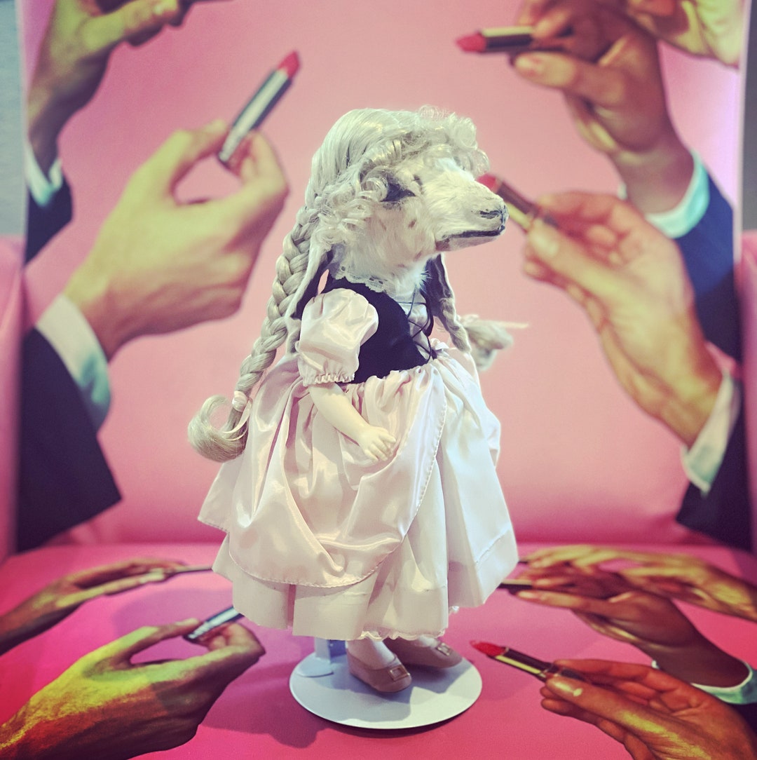 Taxidermy Goat Doll-milkmaid Goat Doll With Pigtail Braids - Etsy